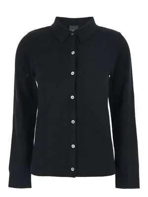 PLAIN Cashmere Polo Collar Sweater - Black