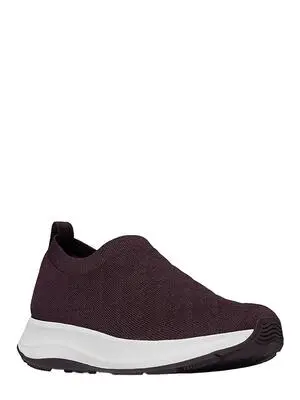 Fitflop F-mode Flow Quilted-knit Slip-on Sneakers - Plumberry