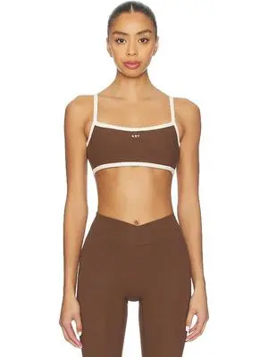 437 The Micro Sports Bra In Brown - Teddy & Creme