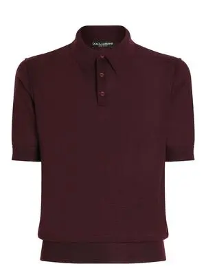 Dolce & Gabbana Fine-gauge Cashmere Polo Shirt - Bordeaux