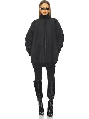 Norma Kamali Oversized Turtleneck Bomber Jacket - Black
