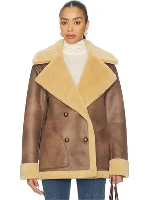 Free People We The Free Mari Reversible Coat - Tan Cream Combo