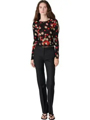 Diane Von Furstenberg Logan Reversible Top - Ship Lights Black/seu Leop Big Sig Red