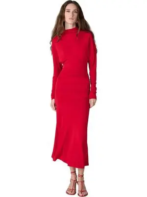 Diane Von Furstenberg Camille Midi Dress - Scarlet