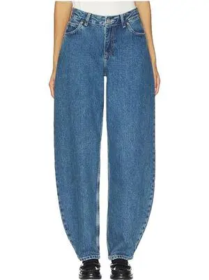 DR. DENIM Nanci Horseshoe Barrel Leg Jeans - Blue