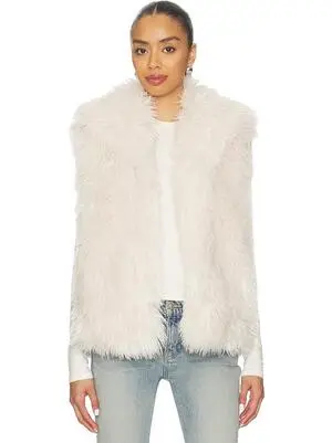 Adrienne Landau Imogen Faux Fur Vest - Ivory