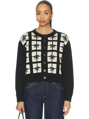 Callahan Present" Cardigan With Bow Detail - Black