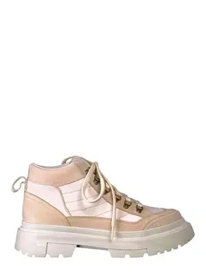 MOORER Panelled Lace-up Boots - Neutrals