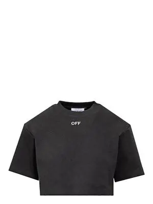 Off-White Cropped T-shirt - Black