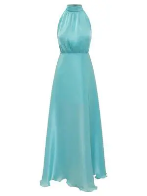 ACTUALEE Organza Maxi Dress - Blue