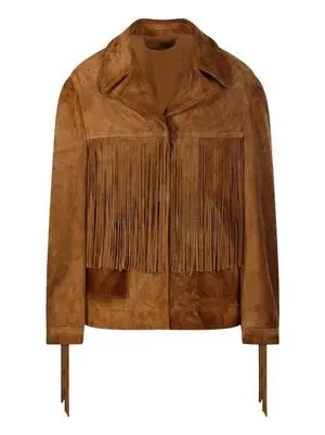 GOLDEN GOOSE DELUXE BRAND Leather Biker Jacket With Fringe