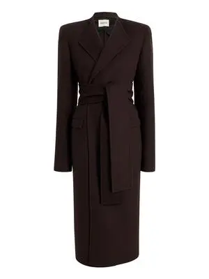 Khaite Jelson Double-faced Wool Coat - Brown