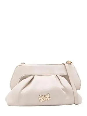 SECRET PON-PON Shoulder Bag With Logo Applique - White
