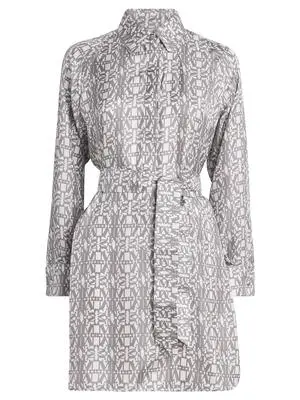 Max Mara Silk Monogram Mini Dress - White