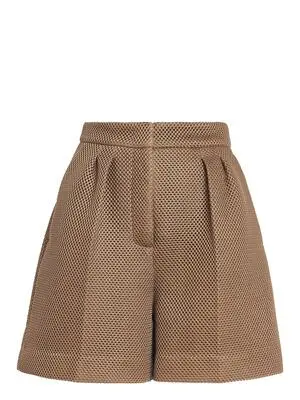 Max Mara Mesh Pleated Shorts - Beige