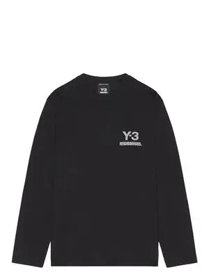 Y3 Yohji Yamamoto X Nbhd Logo Long Sleeve Tee - Black