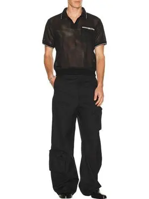 KODY PHILLIPS Kody Phillips Mesh Polo In Black