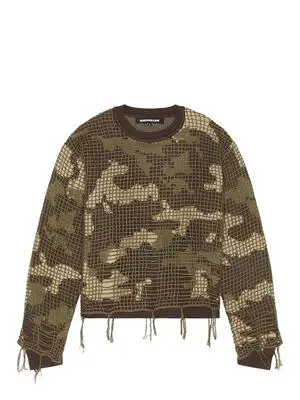 KODY PHILLIPS Netted Pullover Sweater - Camo