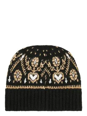 Khaite Avers Beanie Black & Camel Multi