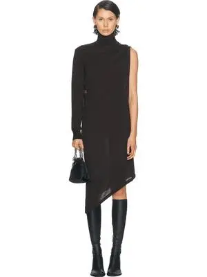 COURREGES One Shoulder Long Dress - Chocolate