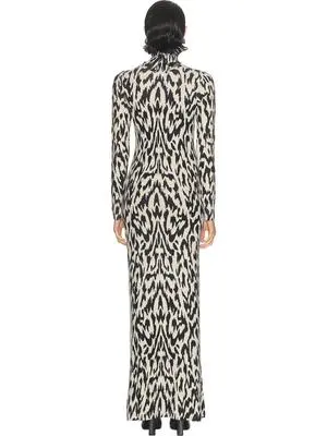 Brandon Maxwell Camille Turtleneck Dress - Abstract Leopard