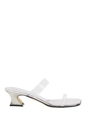 GIUSEPPE ZANOTTI Transparent Mid-block Heel Sandals - Silver