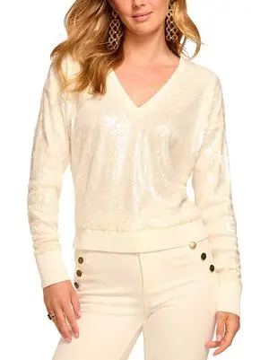 RAMY BROOK Delphina Sequined V-Neck Sweater