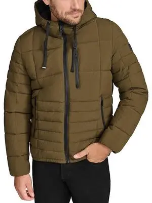 Andrew Marc Fitzroy Quilted Puffer Jacket Olive