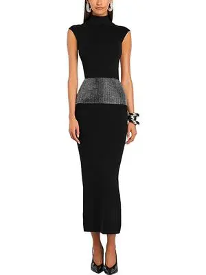 Retrofete Embellished Knit Maxi Dress - Black/silver