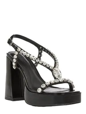 Aqua Platform High Heel Sandals - Black
