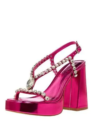 Aqua Platform High Heel Sandals - Pink