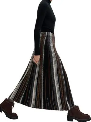 ME+EM Textured Stitch A-Line Knit Maxi Skirt