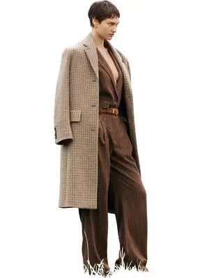 ME+EM Heritage Overcoat - Camel/cream/charcoal