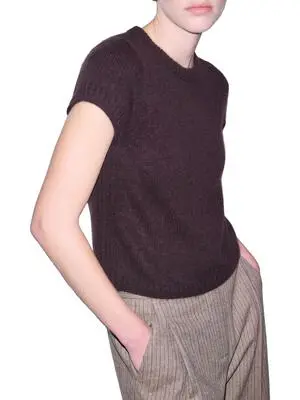 ME+EM Merino Cashmere Silk Baby Tee - Cocoa Brown