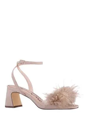 Nina Ankle Strap Feathered Sandals - Alamo Tan