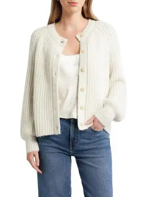 CASLON Metallic Shaker Stitch Cardigan