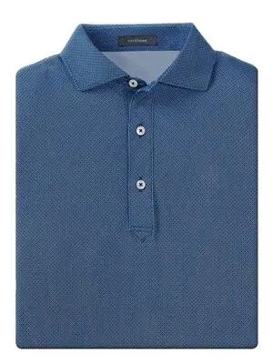 TURTLESON Clarence Mini Diamond Jacquard Performance Polo Navy