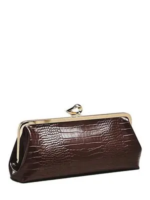 ANTHROPOLOGIE Claire Vegan-Leather Turnlock Clutch