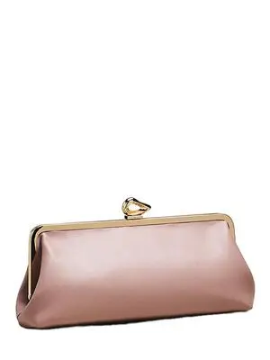 Anthropologie Claire Vegan-leather Turnlock Clutch - Pink