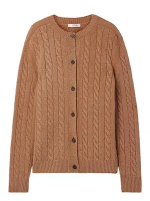 THE ROW Loneke Cable-knit Wool Cardigan - Neutrals