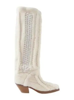 Gabriela Hearst Joseph Shearling Knee Boots Ivory
