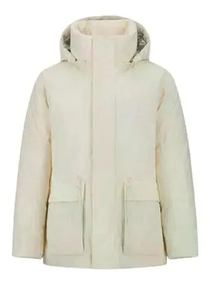 Herno Wool Jacket With Removable Hood Neutrals