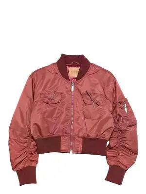 JAKKE Lola Pocket Bomber Jacket - Red