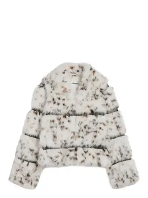 Apparis Sai Leopard Faux Fur Cropped Coat Animal