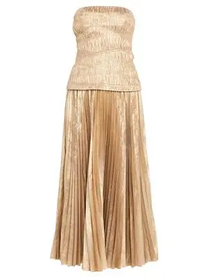 Acler Metallic Strapless Midi Dress - Gold