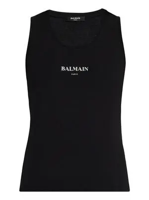 Balmain Logo Graphic Tank Top - Eab Black/