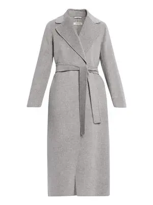 Max Mara Long Wool-cashmere Coat - Light Grey
