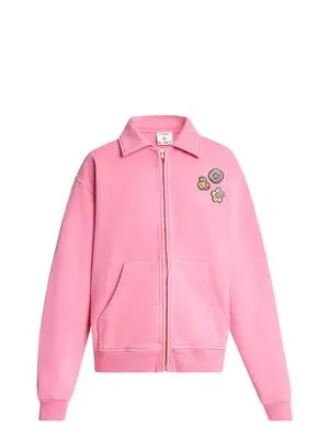 Casablanca Sport Patches Collared Zip Sweatshirt - Pink
