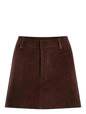 SEROYA Torrance Suede Mini Skirt - Tobacco