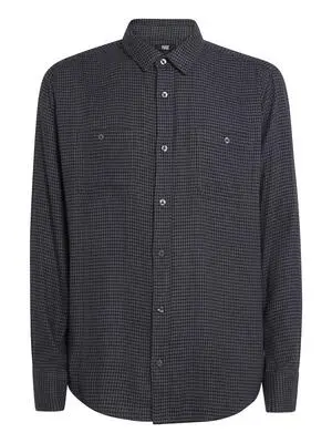 Paige Cotton-blend Check Everett Shirt - Navy